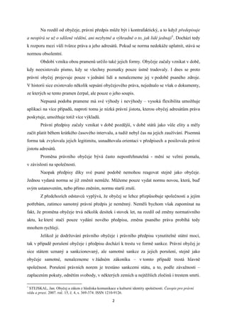 Právní obyčej a normativní právní akt | DOCX