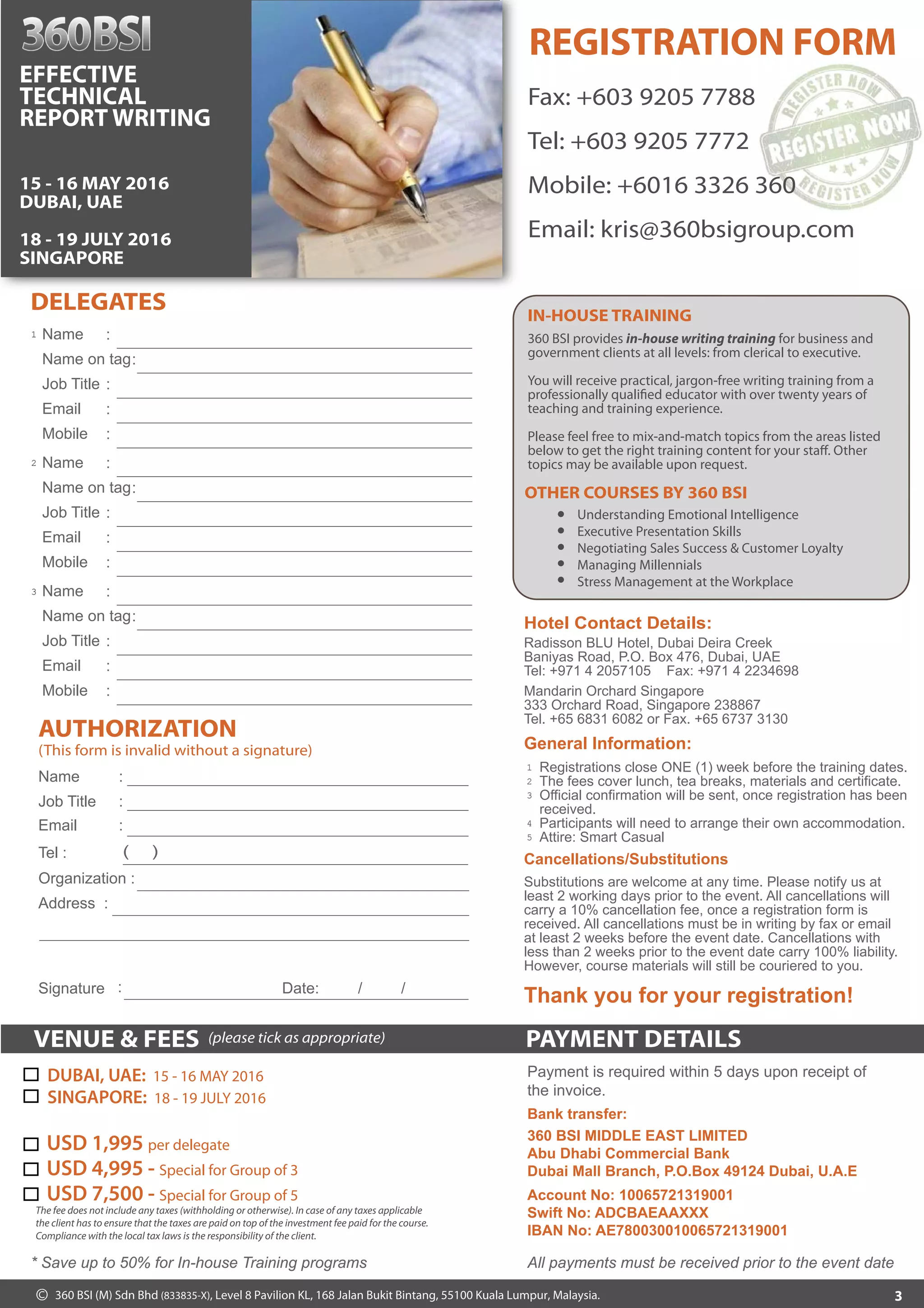 Effective Technical Report Writing 15 - 16 May 2016 Dubai, UAE | PDF ...