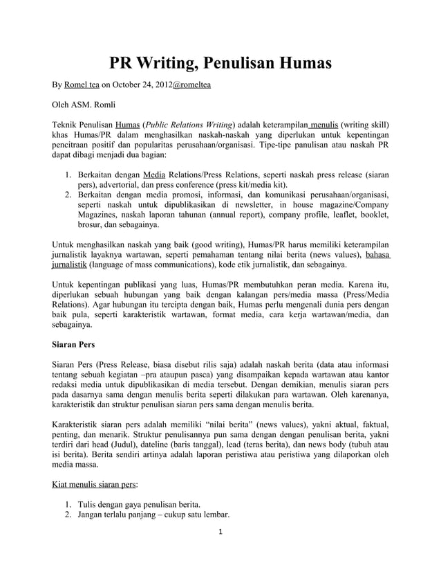 Pr writing | PDF