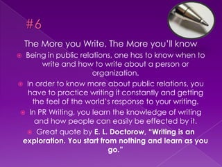 Top Ten in PR Writing | PPTX