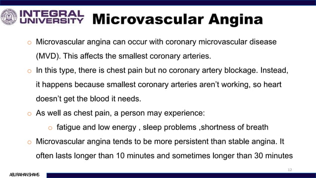 Angina and its types by Abu Raihan Shams | PDF