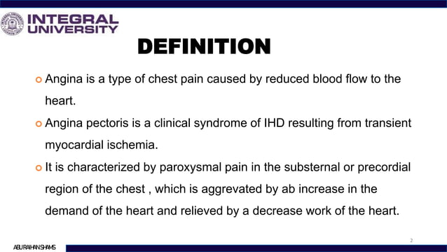 Angina and its types by Abu Raihan Shams | PDF