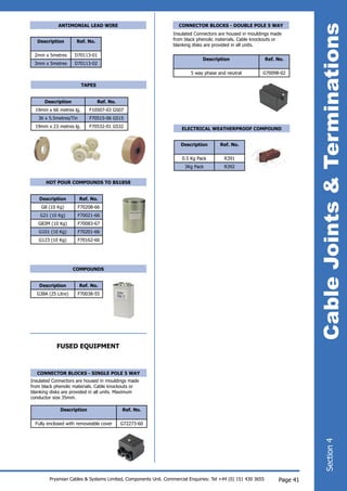 Prysmian - Cable Joints, Cable Cleats, Cable Glands & Crimping Tools | PDF