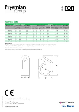 Prysmian Bicon Cable Cleats - Prysmian Telcleat 385 Series | PDF