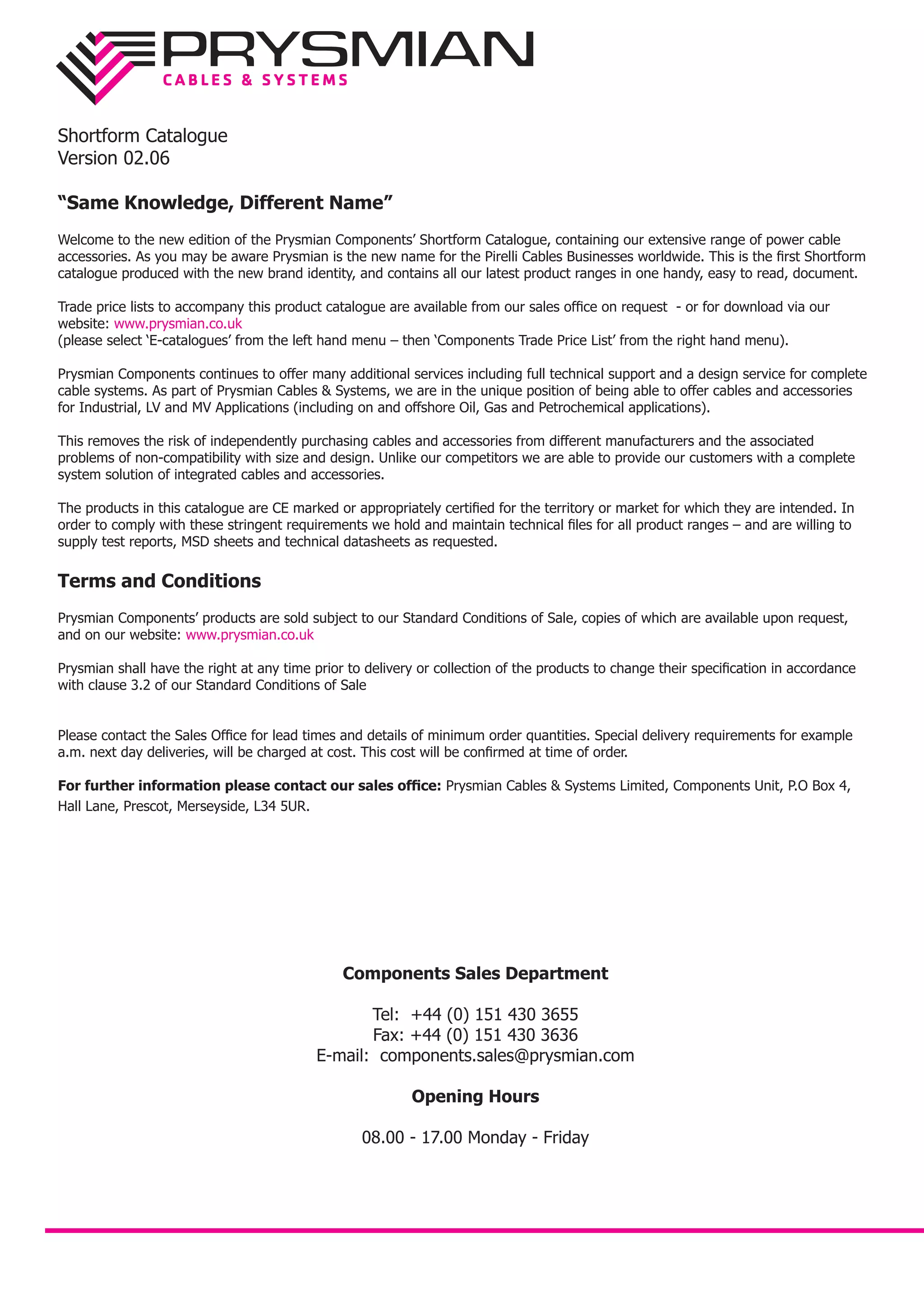 Prysmian (BICON) Cable Glands for FP Cables - FP200, FP Plus, FP400, FP600 and FP600S | PDF