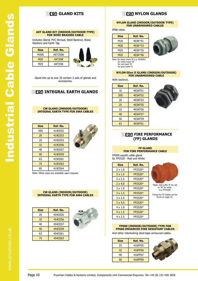 Prysmian (BICON) Cable Glands for FP Cables - FP200, FP Plus, FP400, FP600 and FP600S | PDF ...
