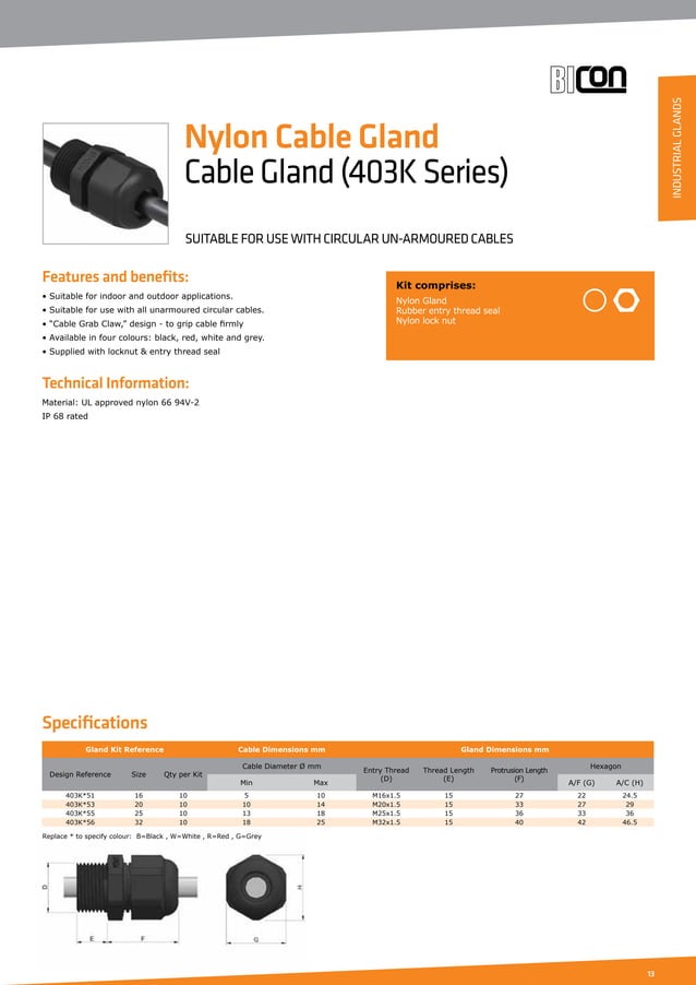 Prysmian Cable Glands Catalogue | PDF | Telecommunications Industry ...