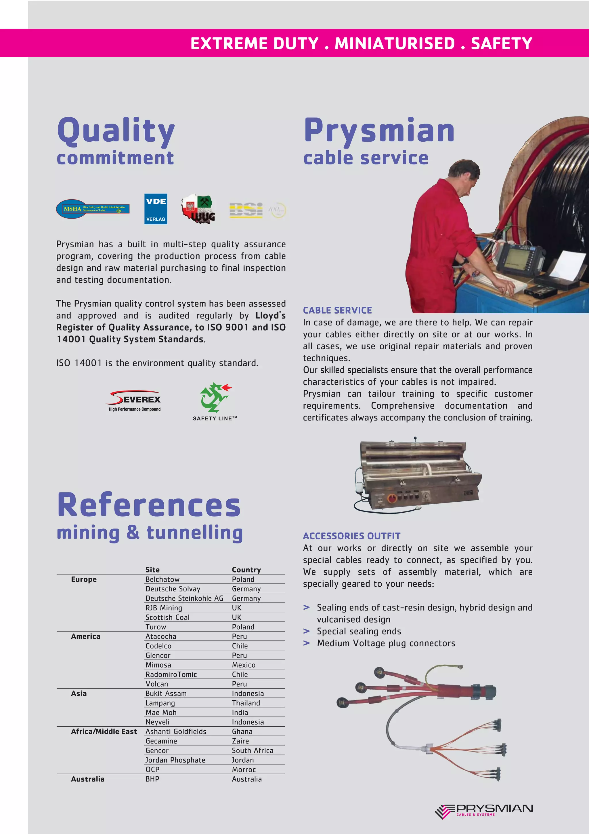 Prysmian Cables - Prysmian Mining & Tunnelling Cables | PDF