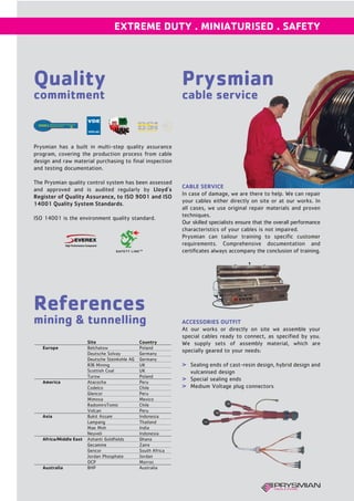 Prysmian Cables - Prysmian Mining & Tunnelling Cables | PDF