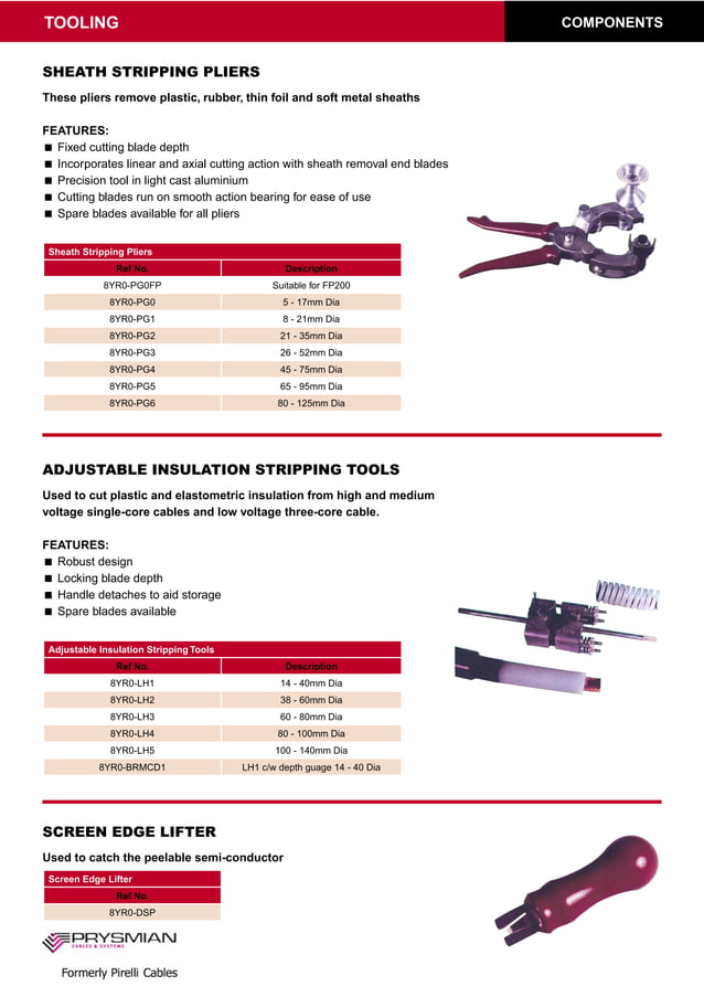 Prysmian 8YRO-LHM Adjustable Screen Scoring Tools - Prysmian Cable ...