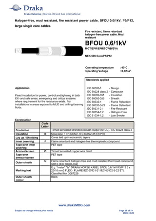 Prysmian Draka Cable Catalogue NEK606 BFOU RFOU | PDF