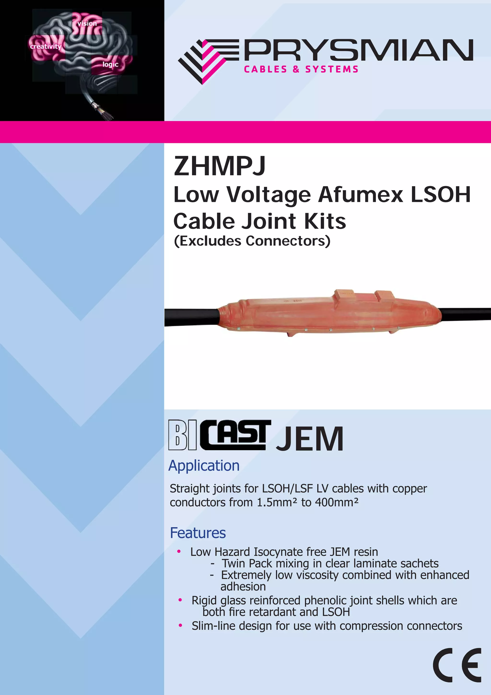 Prysmian ZHMPJ Low Voltage Afumex LSOH Low Smoke Zero Halogen Cable Joint Kits | PDF