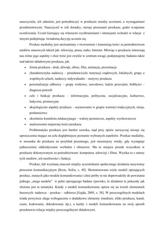 Przekaz medialny w kształceniu pedagogów | DOC