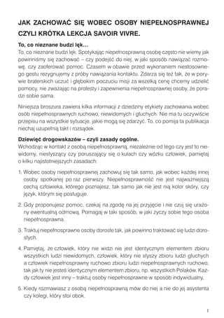 Jak zachowywać się wobec osoby niepełnosprawnej - czyli krótka lekcja ...