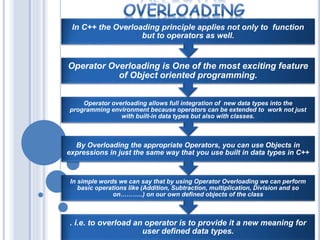 operator overloading | PPT