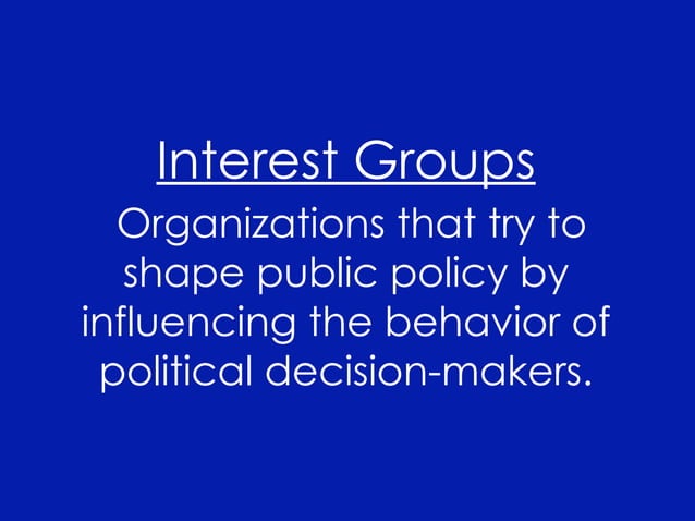 PS 101 Interest Groups | PPT