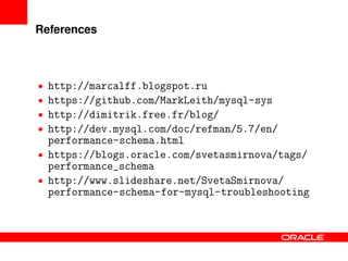 Performance Schema for MySQL Troubleshooting | PPT