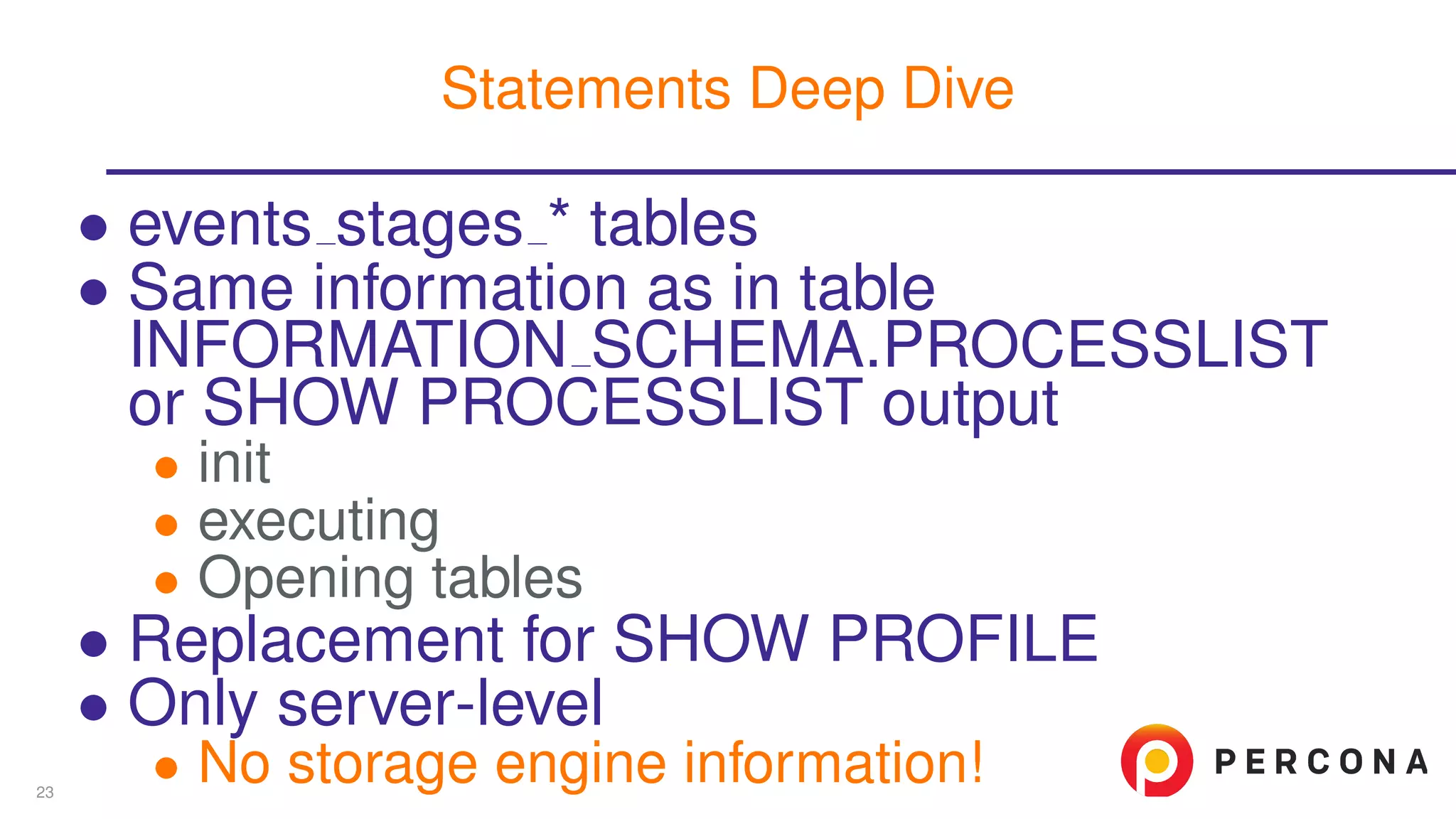 Performance Schema for MySQL Troubleshooting | PPT