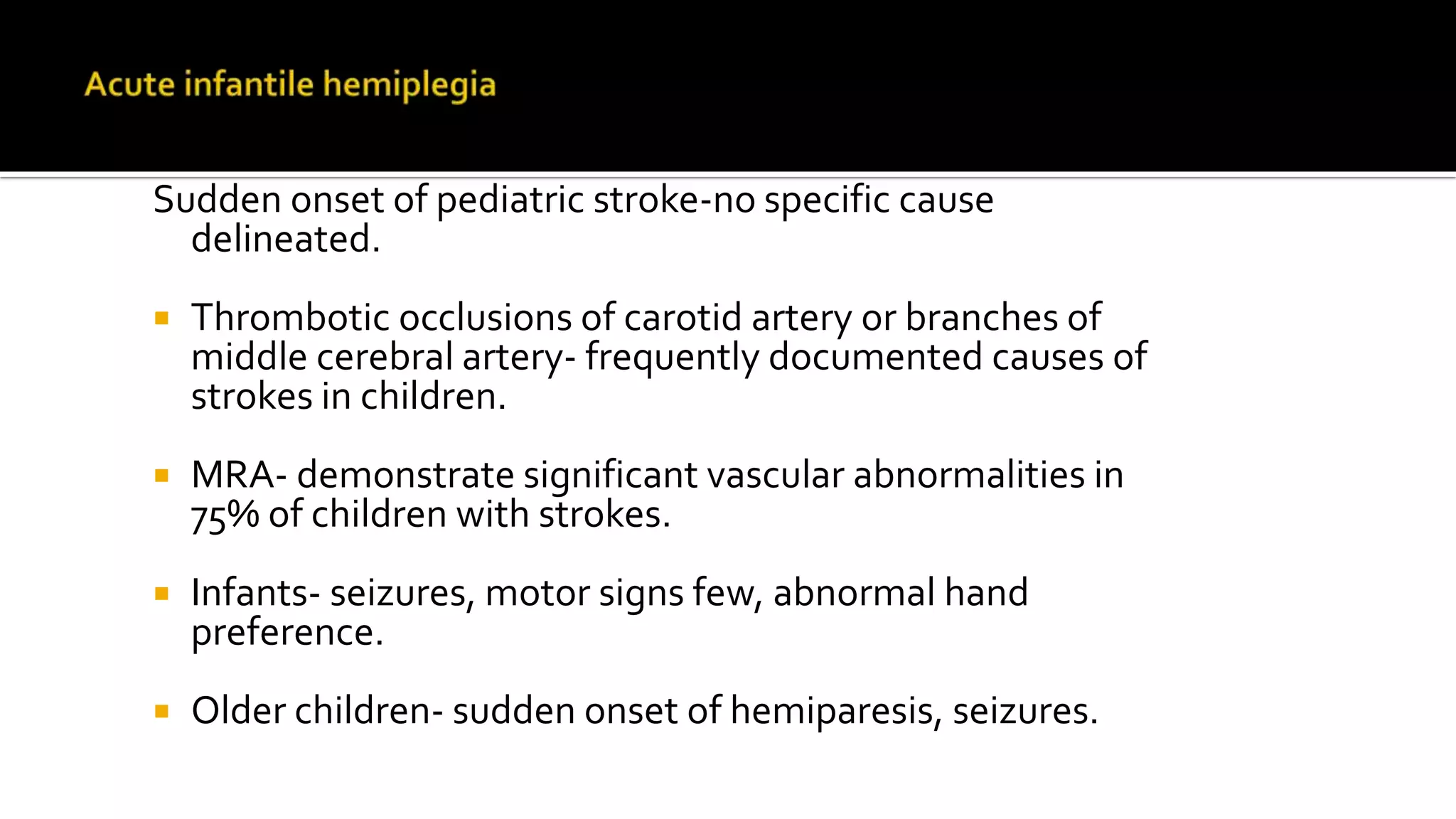 stroke in pediatric population | PPTX