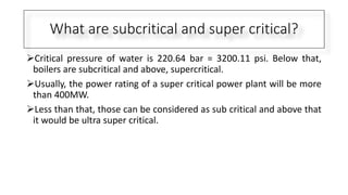 Sub Critical & Super Critical Power Plants in INDIA. | PPTX