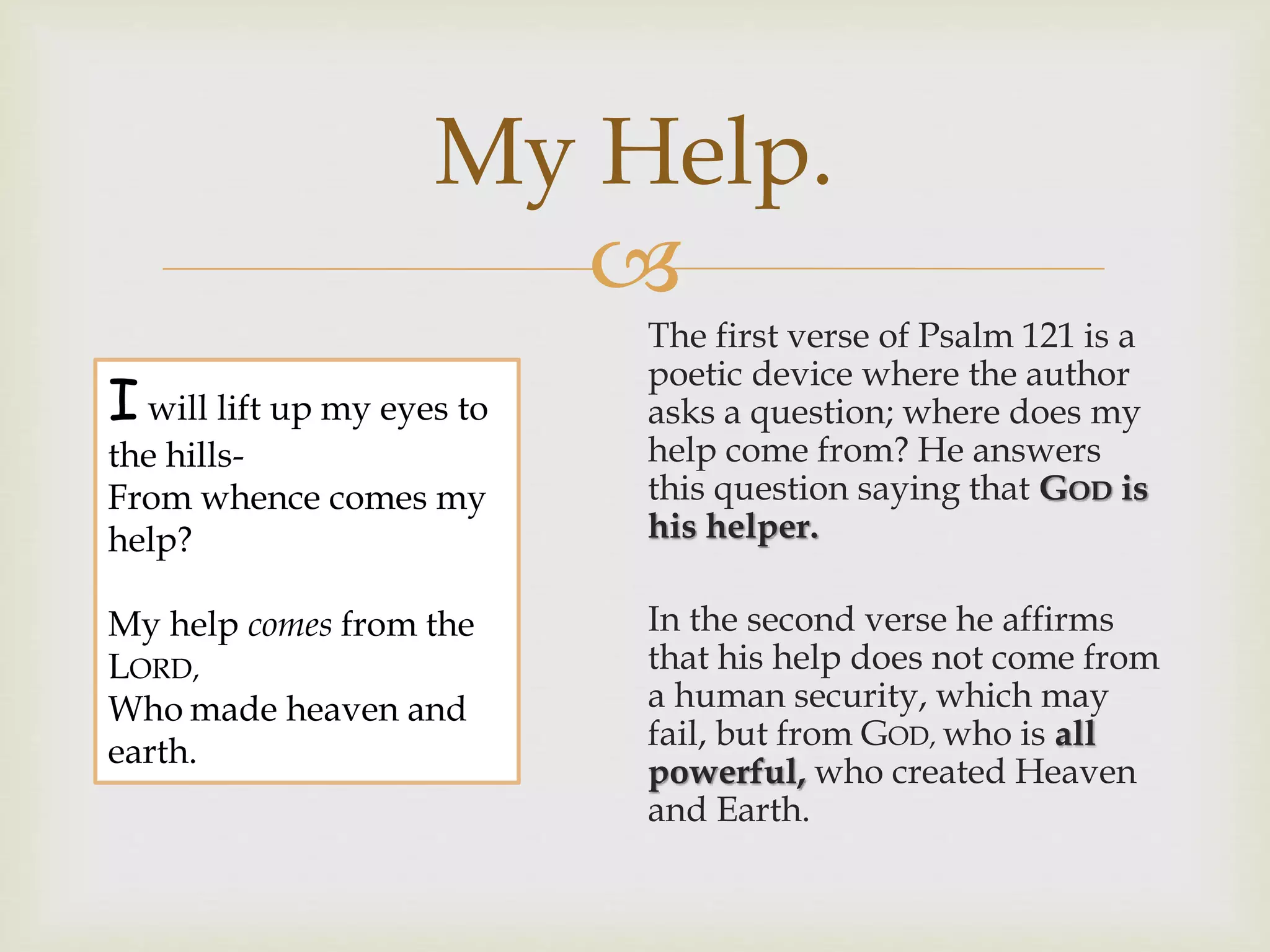 Ps.121 God is our keeper | PPTX