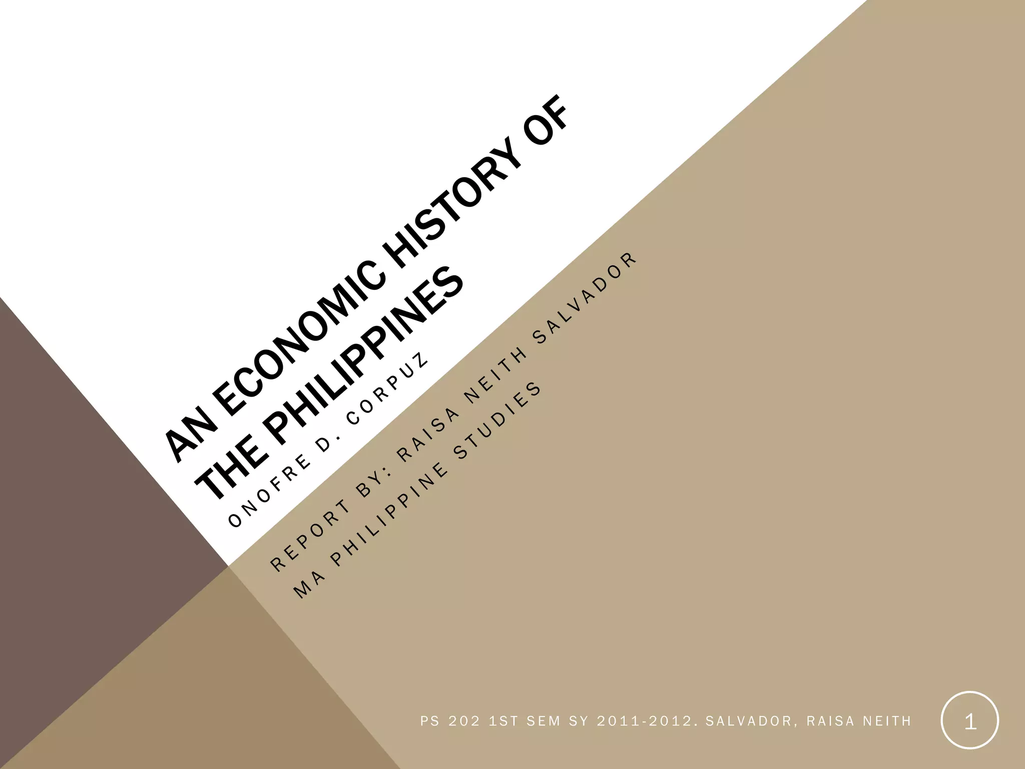 PS 202: An Economic History Of The Philippines | PDF