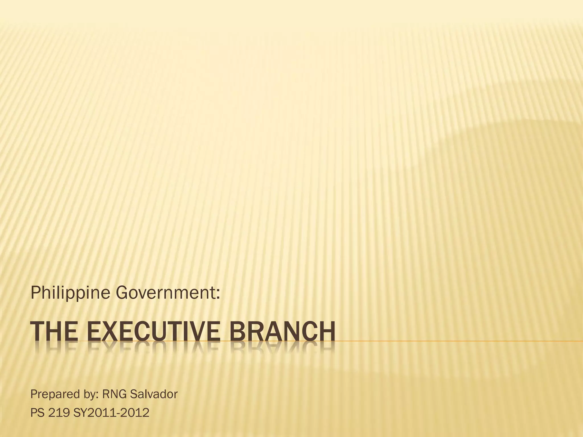 P S 219 The Philippine Executive | PDF