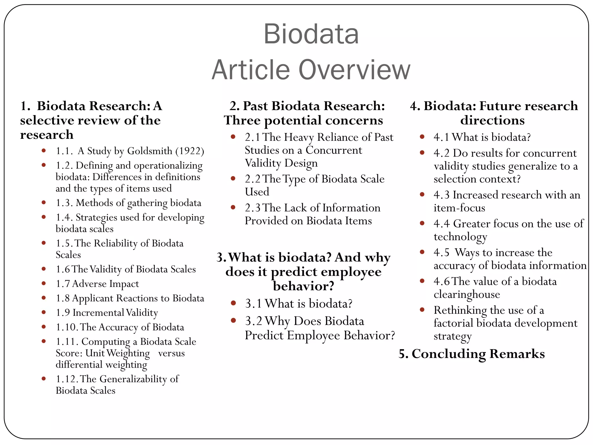 The use of biodata for employee selection: Past research and future ...