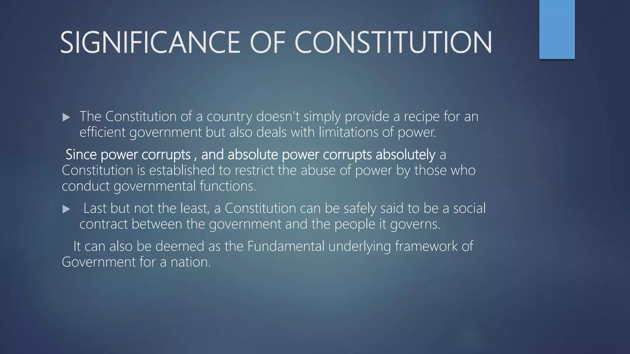 Importance of constitution | PPTX