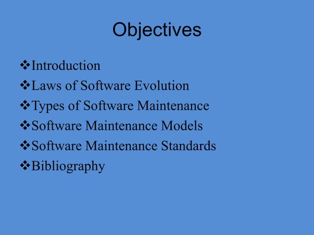 PS02CINT22 SE Software Maintenance | PPT