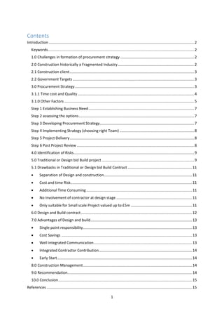 design bid build or Traditional contract shortcomings and alternative ...