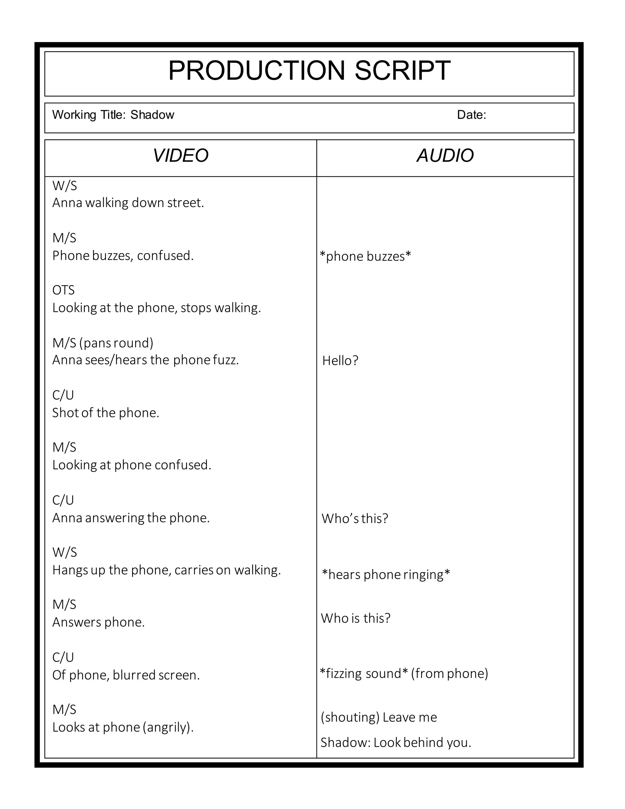 Production script 1 | PDF