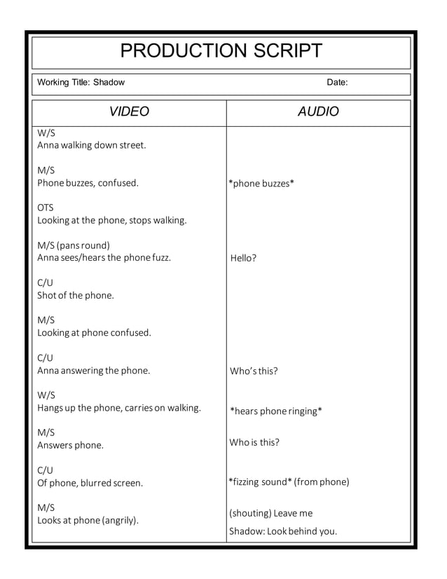 Production script 1 | PDF