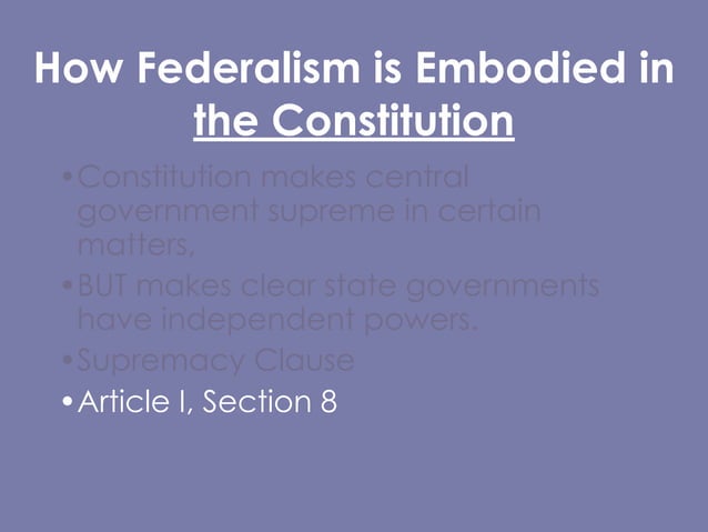 PS 101 Federalism Fall 2013 | PPT