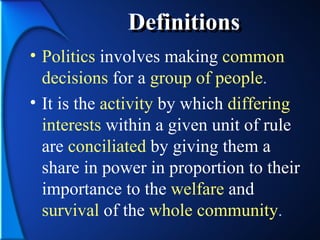 Politics Definition