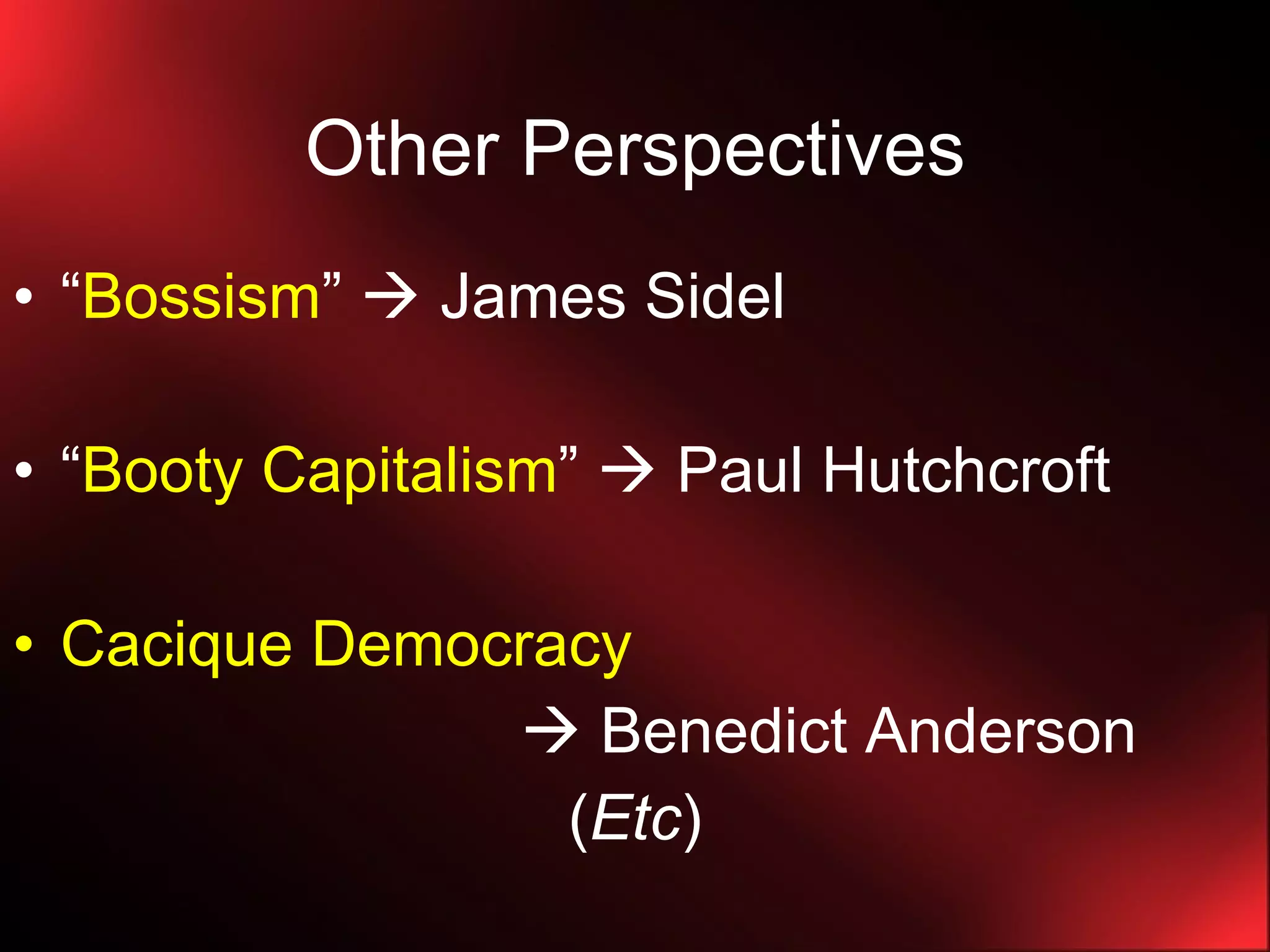 Guns, Goons and Gold: Perspectives on Philippine Politics | PPT