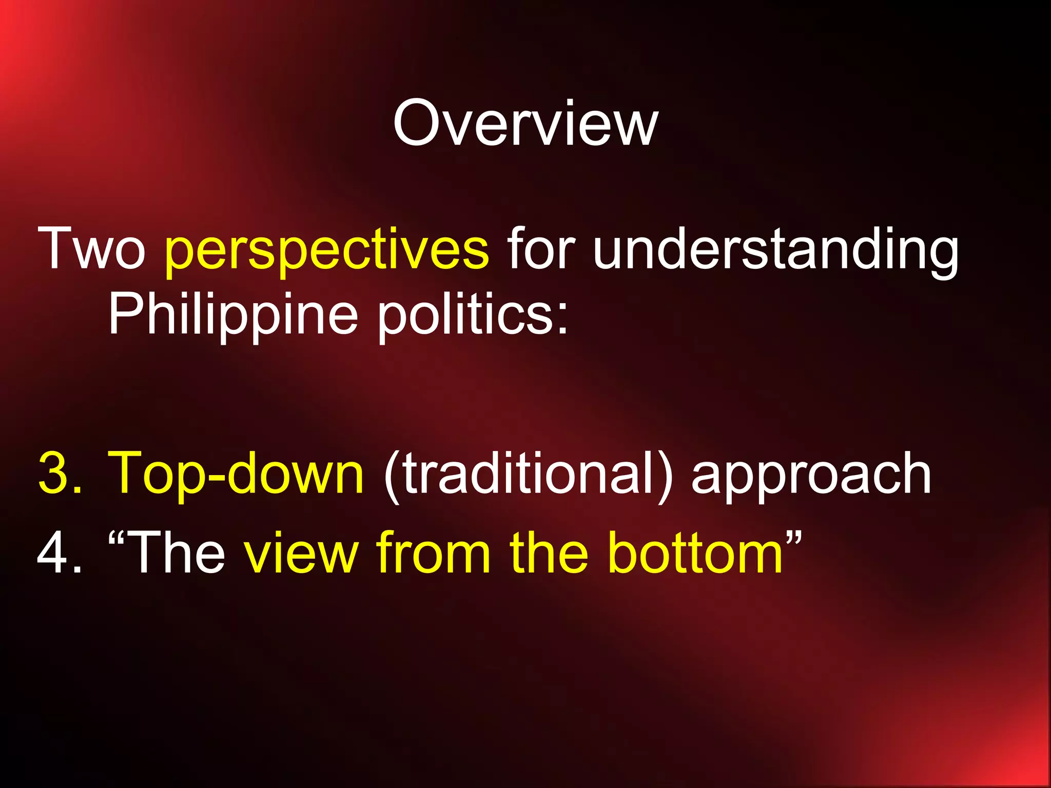 Guns, Goons and Gold: Perspectives on Philippine Politics | PPT