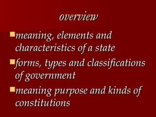 Principles of State, Government and Constitution | PPT