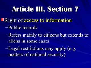 The Philippine Bill of Rights: Civil Rights | PPT