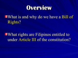 The Philippine Bill of Rights: Civil Rights | PPT