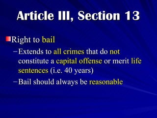 The Philippine Bill of Rights: Political and Legal Rights | PPT