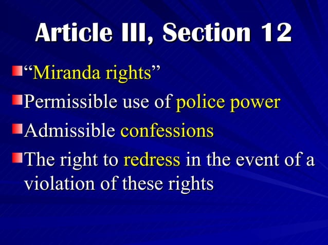 The Philippine Bill of Rights: Political and Legal Rights | PPT | Law