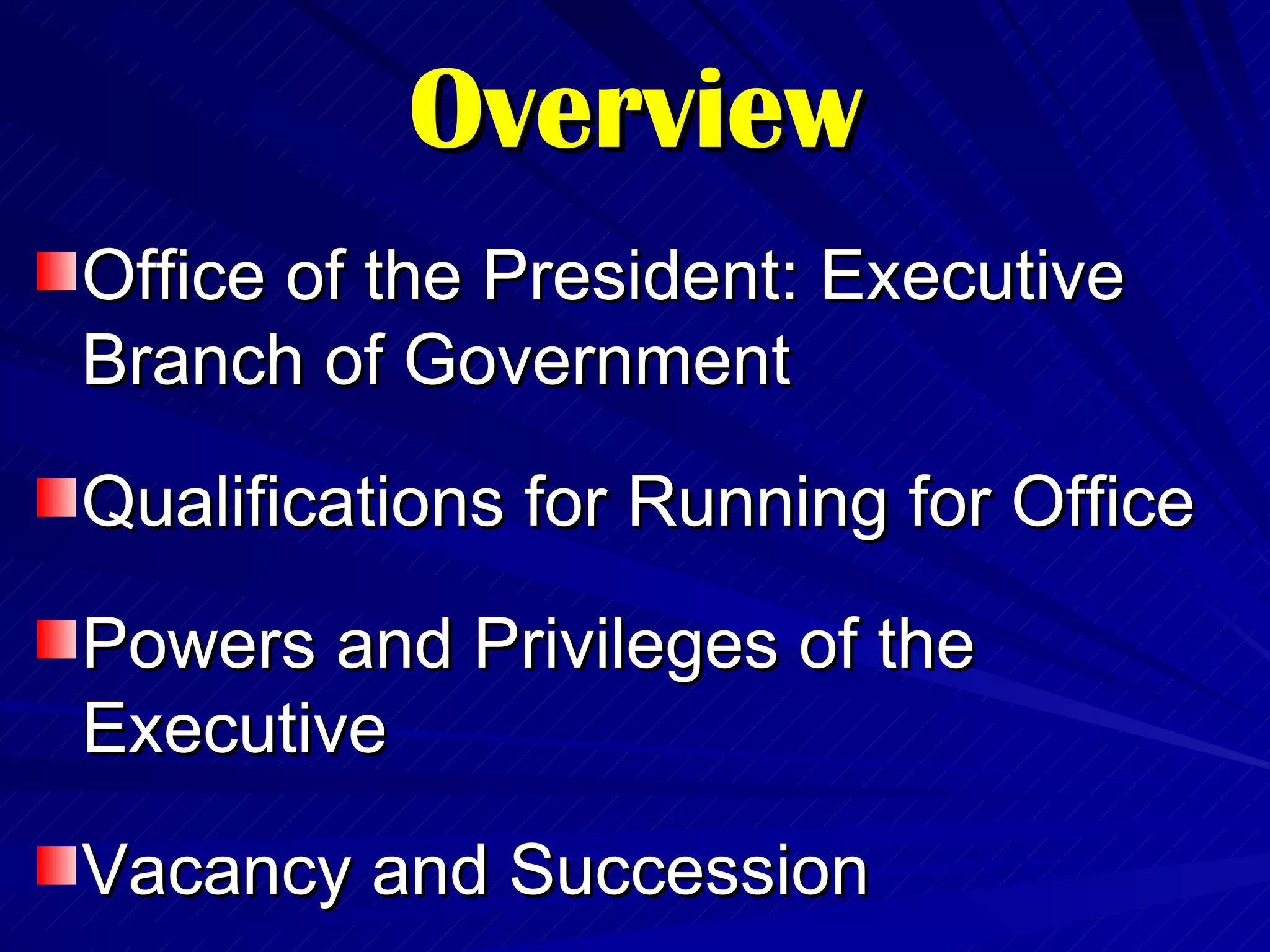 Philippine Government: The Executive Branch | PPT