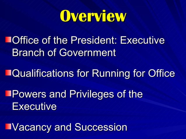 Philippine Government: The Executive Branch | PPT | Law