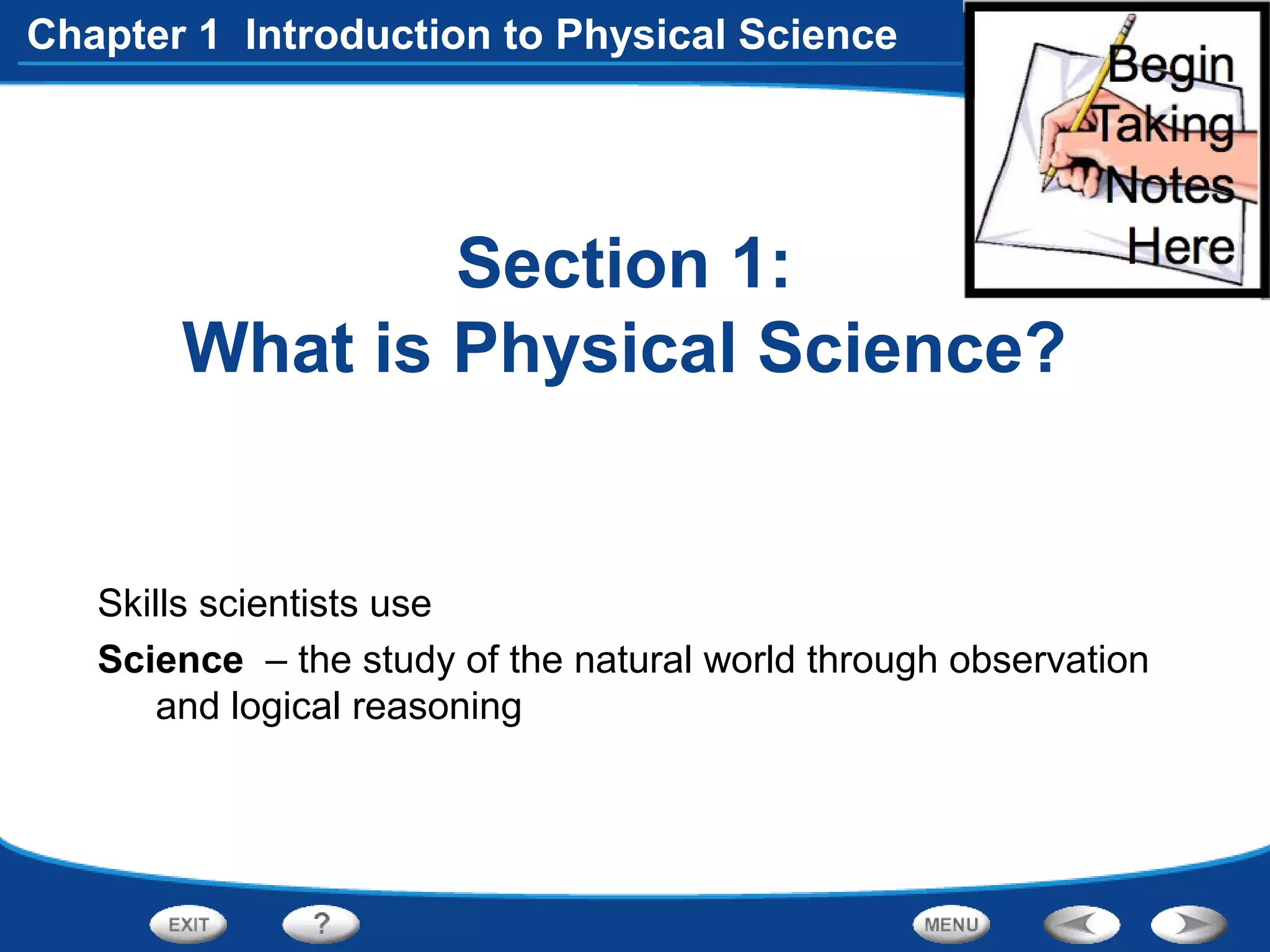 Physical Science Chapter 1.1 What is Physical Science? | PPT