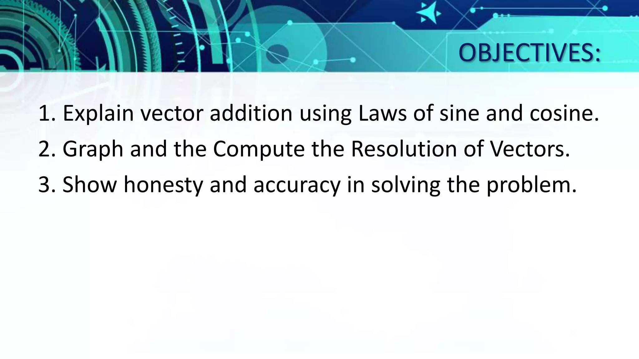 VECTOR ADDITION USING LAWS OF SINE AND COSINE | PPTX