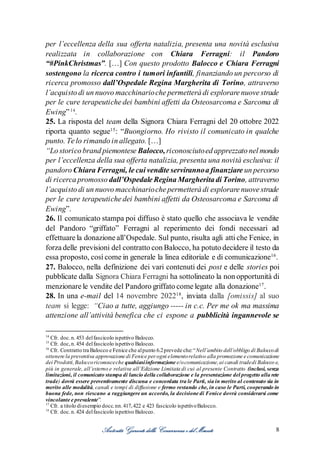 Caso Balocco Ferragni AGCM per il pandoro | PDF