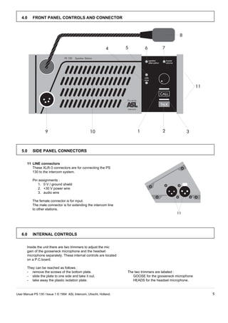 ASL Intercom PS130 | PDF