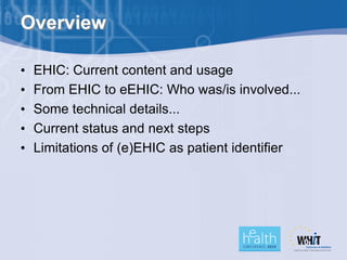 Patient Identification in Europe | PPT