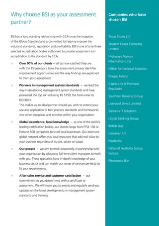 BSI Brochure: Customer Contact Association Global Standard - Your ...